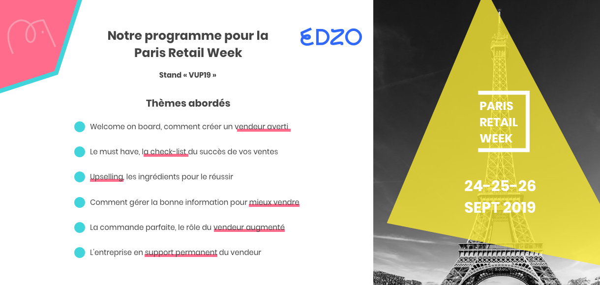 EDZO sera présent à la Paris Retail Week - EDZO